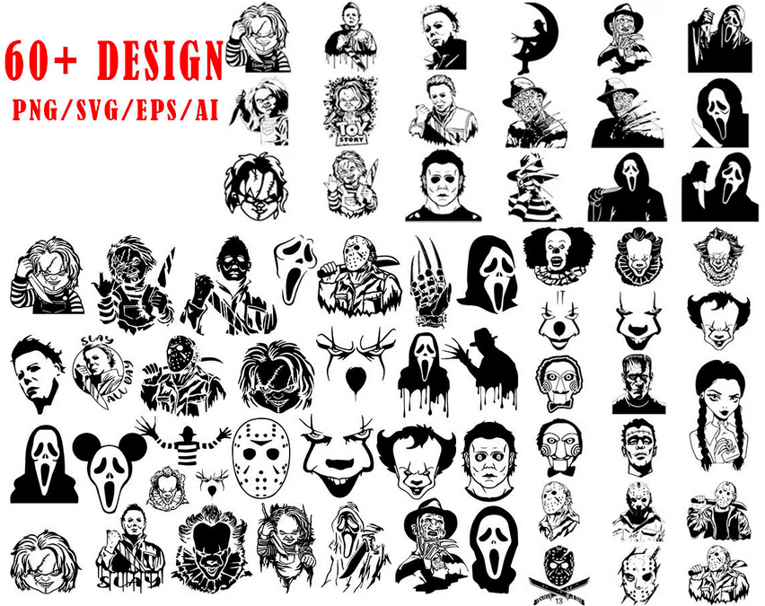 Horror Movie Svg Designs Bundle, Halloween Horror Characters | Inspire ...