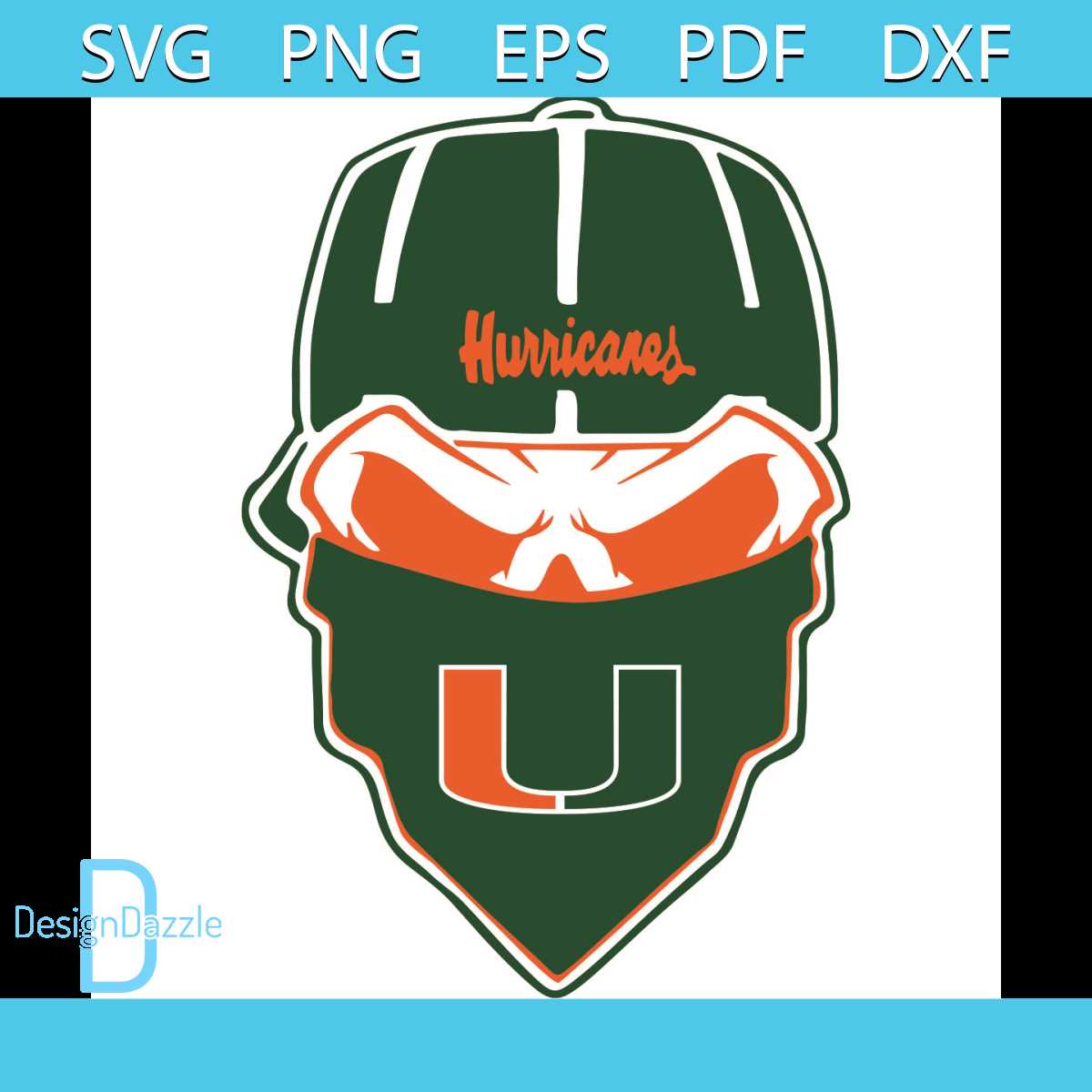 Miami Hurricanes Ninja Face Svg, Sport Svg, Ninja Face Svg, | Inspire ...
