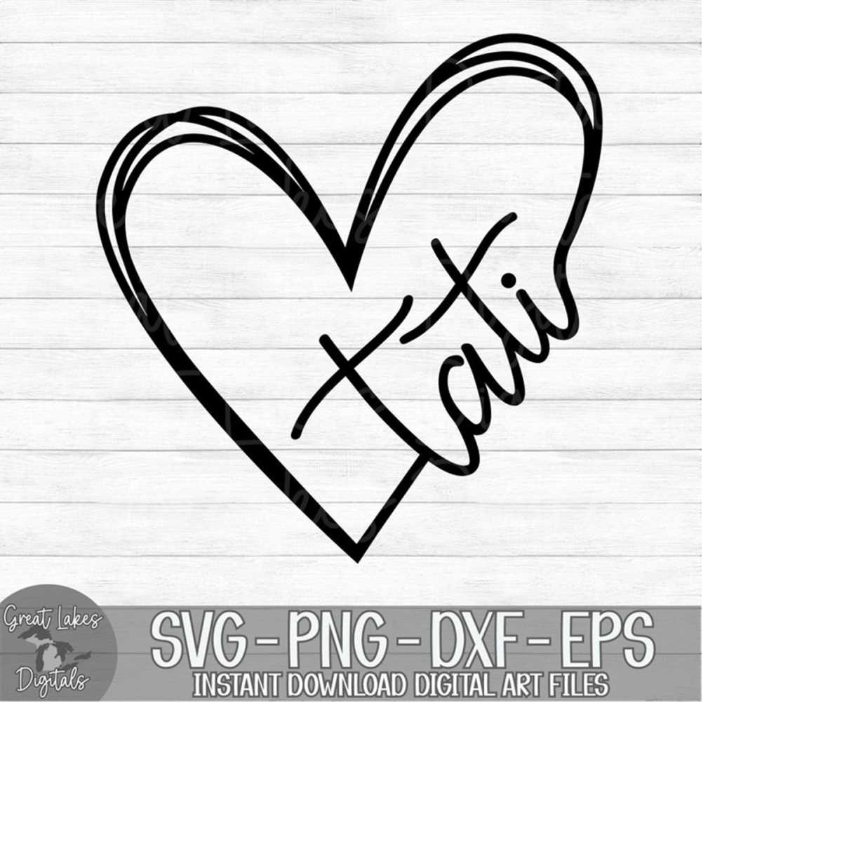 Tati Heart - Instant Digital Download - svg, png, dxf, and e - Inspire ...