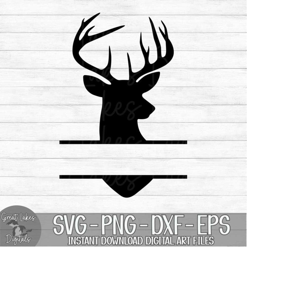 Deer Split Monogram - Instant Digital Download - svg, png, d | Inspire Uplift