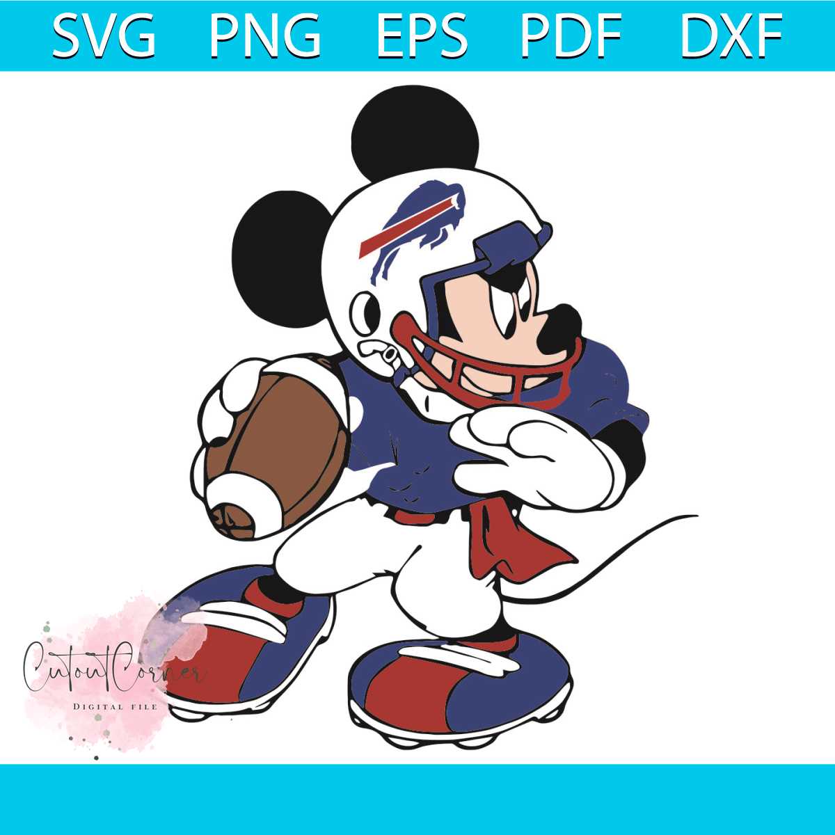 Mickey Mouse Buffalo Bills SVG, NFL Football Svg, Mickey svg - Inspire ...