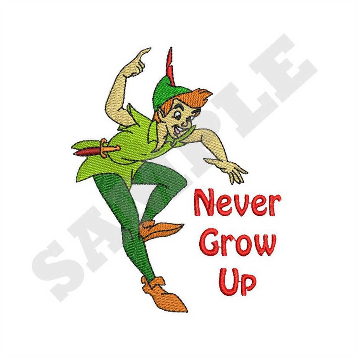 Never Grow Up Machine Embroidery Design | Inspire Uplift