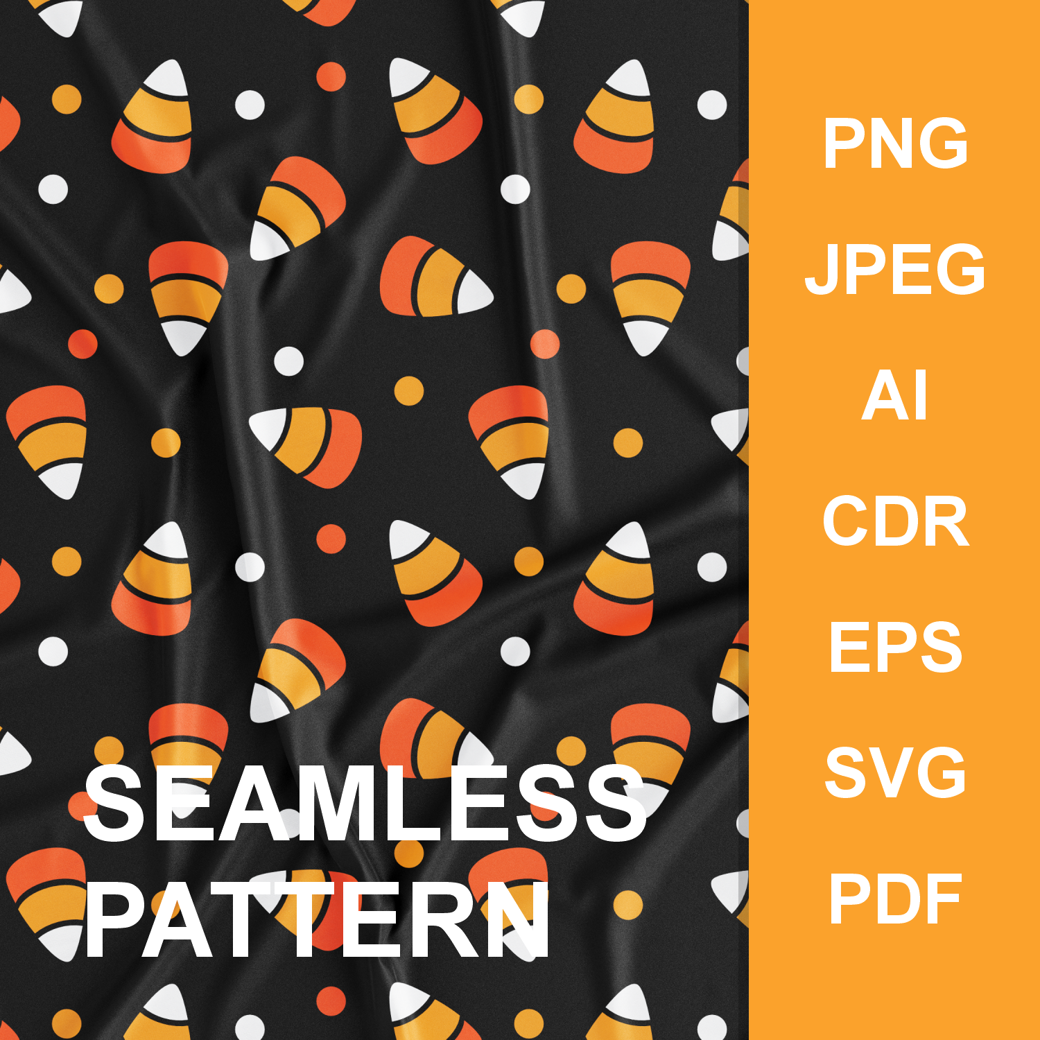 Candy Corn and Dots Seamless Pattern - Fully Editable Vector - Inspire ...