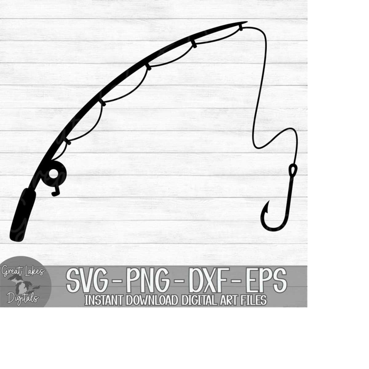 Fishing Pole - Instant Digital Download - svg, png, dxf, and | Inspire ...