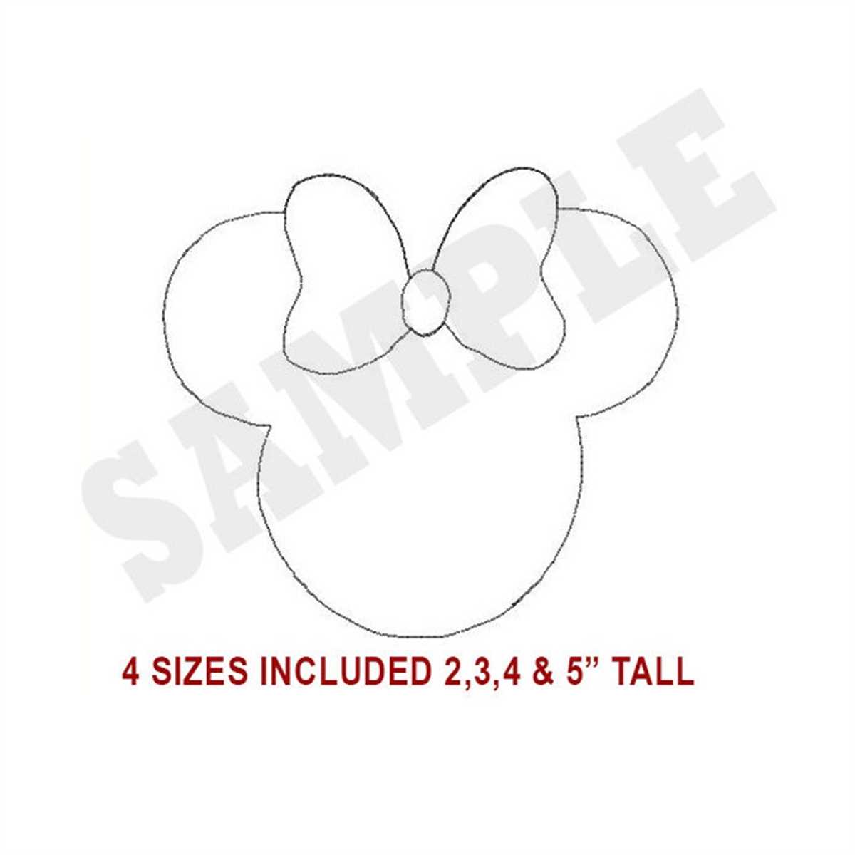 Minnie Mouse Outline- Machine Embroidery Design | Inspire Uplift