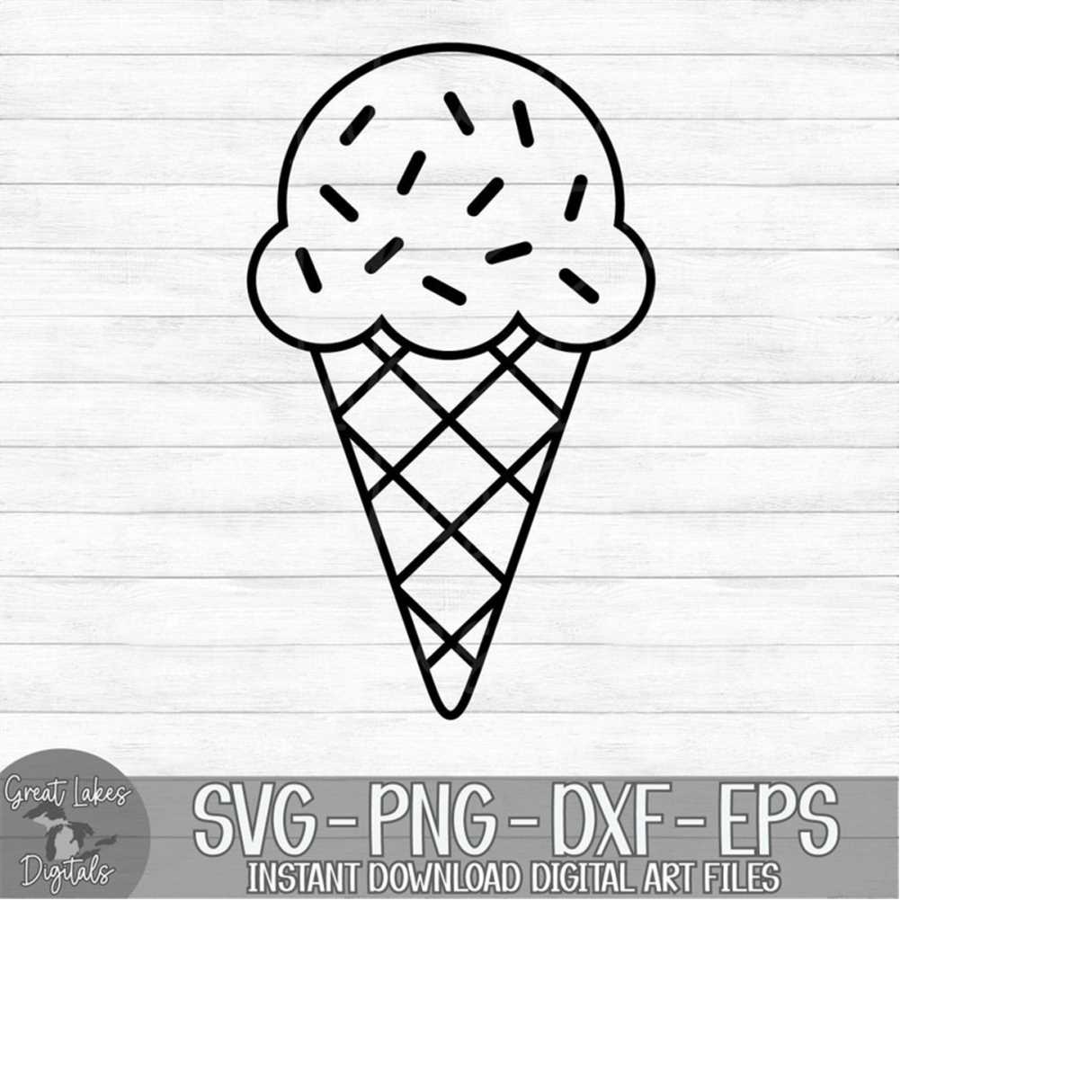 Ice Cream Cone - Instant Digital Download - svg, png, dxf, a | Inspire ...