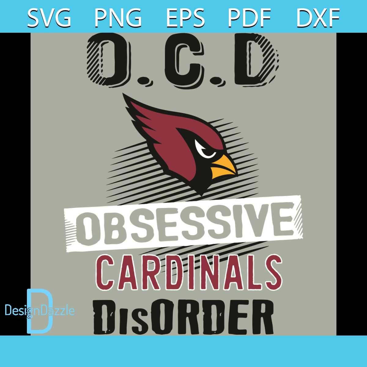 OCD Arizona Cardinals Obsessive Disorder Svg, Sport Svg, OCD | Inspire ...