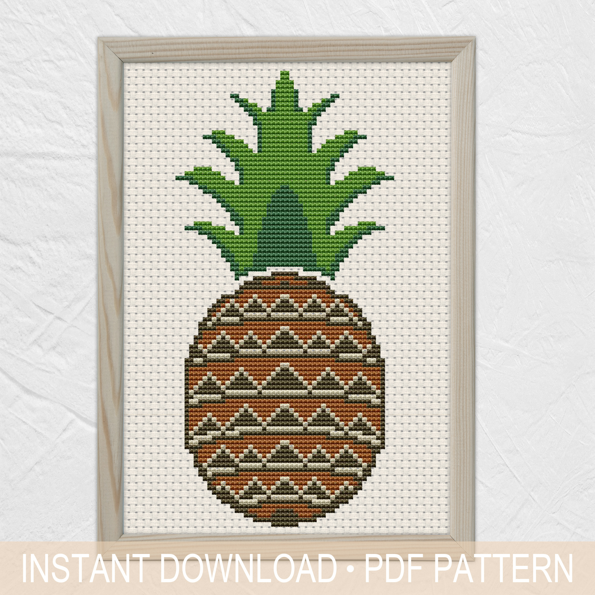 Pineapple Cross Stitch Pattern PDF, Tropic Fruit Cross Stitc | Inspire Uplift