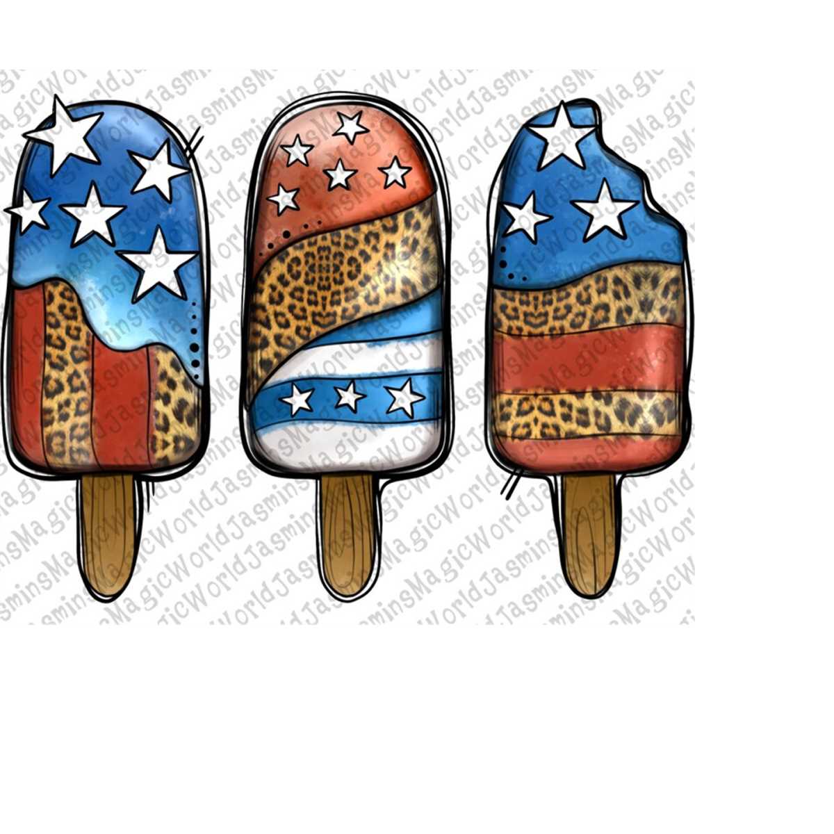 4th of July Patriotic Popsicle's PNG, American Flag PNG, Leo | Inspire ...
