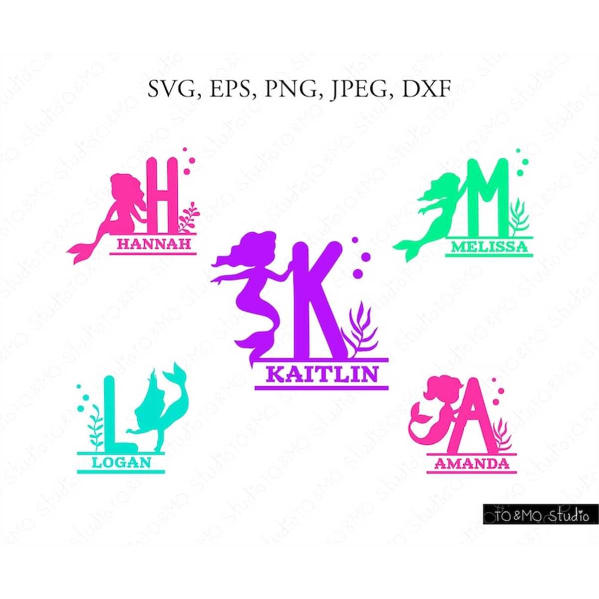 Mermaid Monogram Svg, Mermaid Monogram Alphabet Svg, Mermaid - Inspire ...