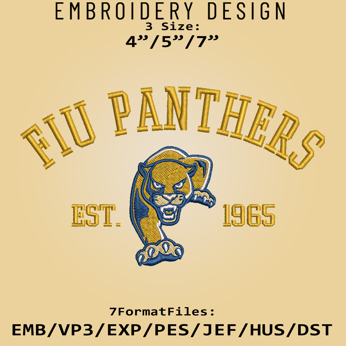 FIU Panthers embroidery design, NCAA Logo Embroidery Files, | Inspire ...