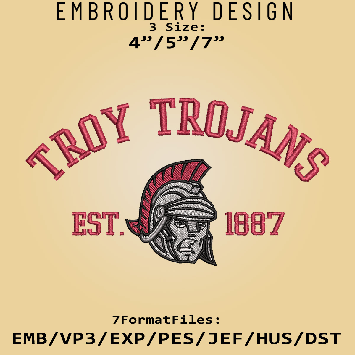Troy Trojans embroidery design, NCAA Logo Embroidery Files, | Inspire ...