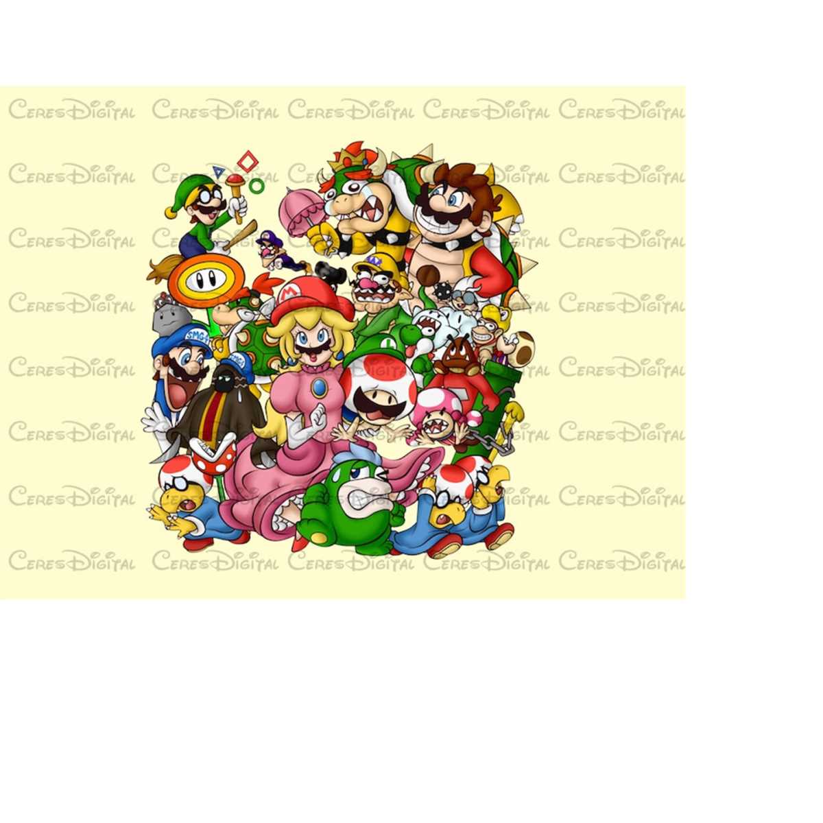 Vintage Super Mario Png, Retro Mario Png, Princess Peach Png - Inspire ...