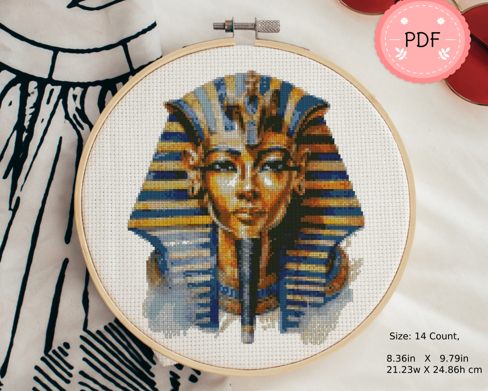 Cross Stitch Pattern,Egyptian Pharaoh,Pdf Format,,Instant Do - Inspire ...