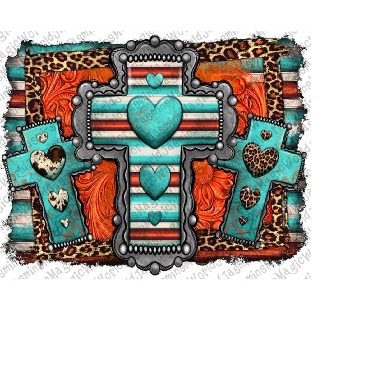 Gemstone Serape Cross Distressed Background Design, Serape C | Inspire ...