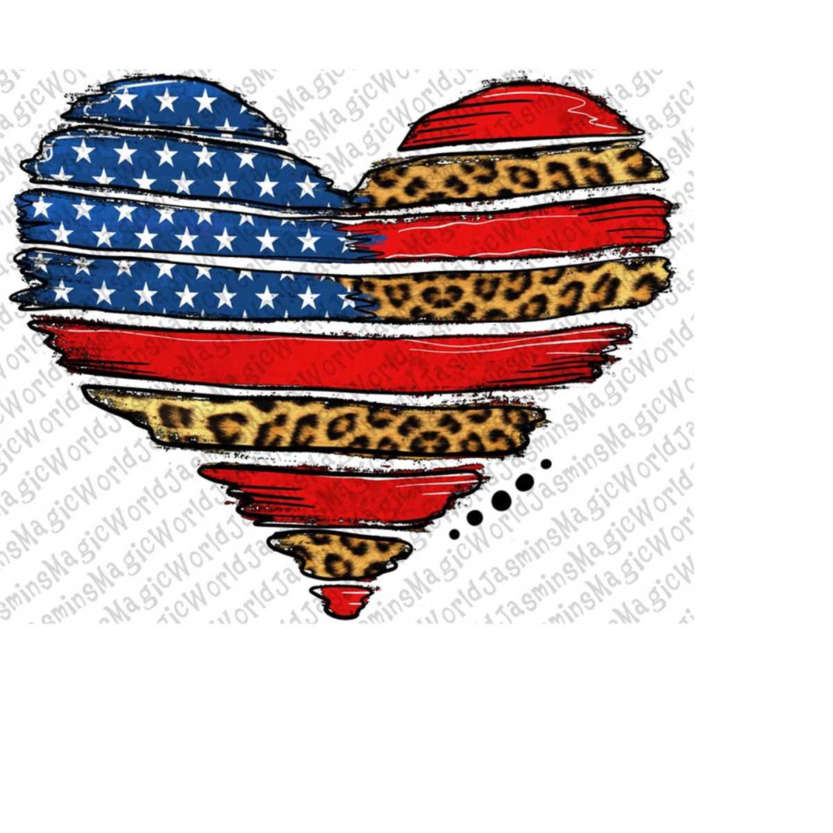 Leopard Stripes US Flag Heart Png, American Flag PNG, Americ | Inspire ...
