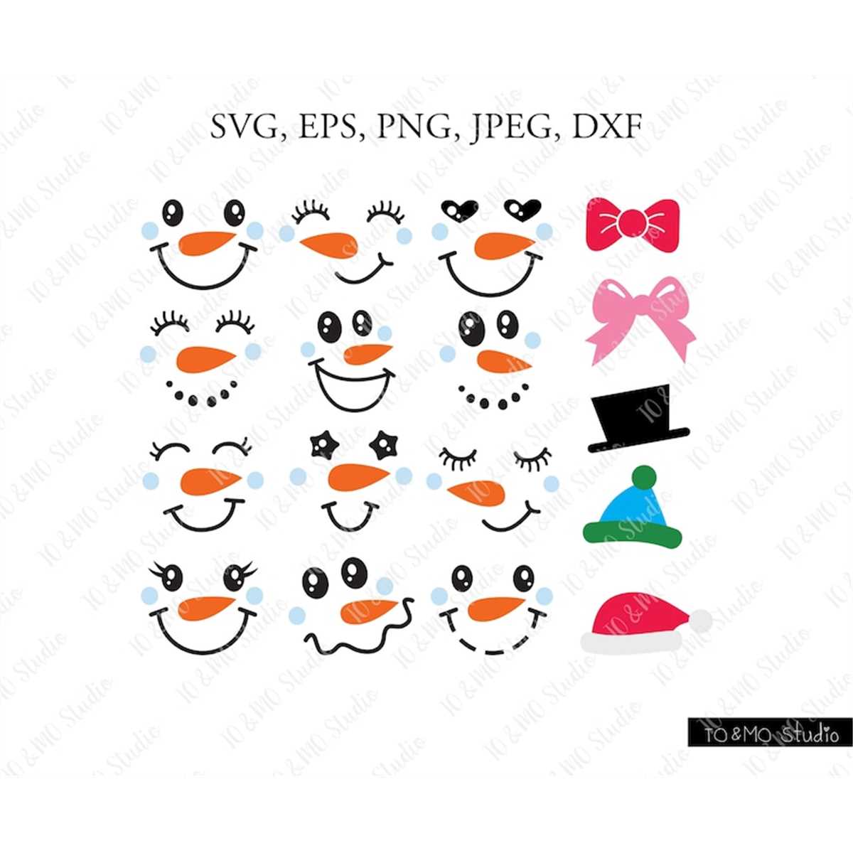 Snowman Faces Svg, Christmas Snowman svg, Christmas Clip Art | Inspire ...