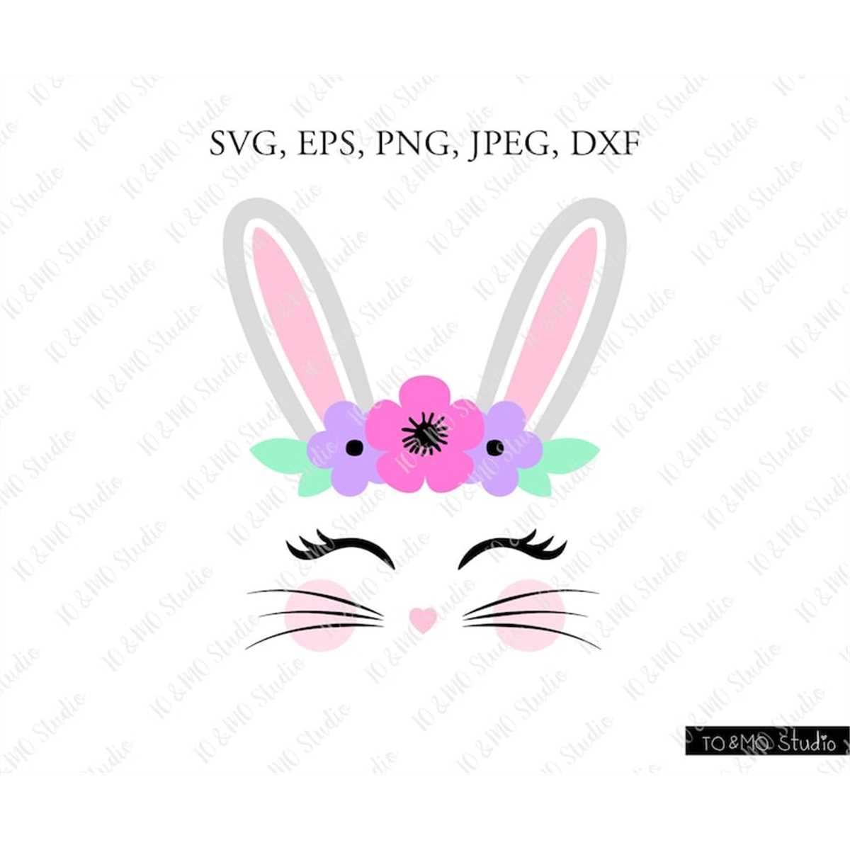 Bunny SVG, Cute Bunny Face Svg, Bunny Clip Art, Bunny Face S - Inspire ...