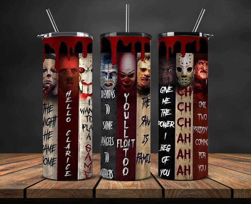 Halloween 20oz Tumbler Wrap ,Horror films Tumbler Wrap PNG, | Inspire ...