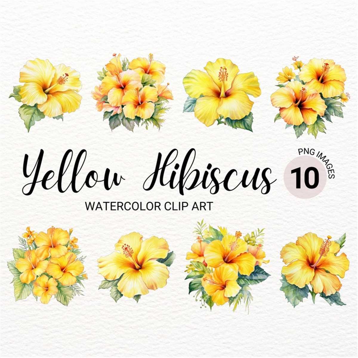 Yellow Hibiscus Clip Art