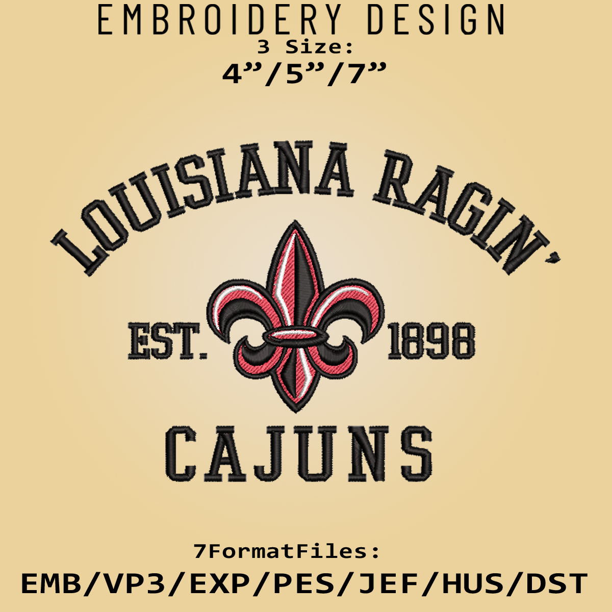 Louisiana Ragin' Cajuns embroidery design, NCAA Logo Embroid | Inspire ...