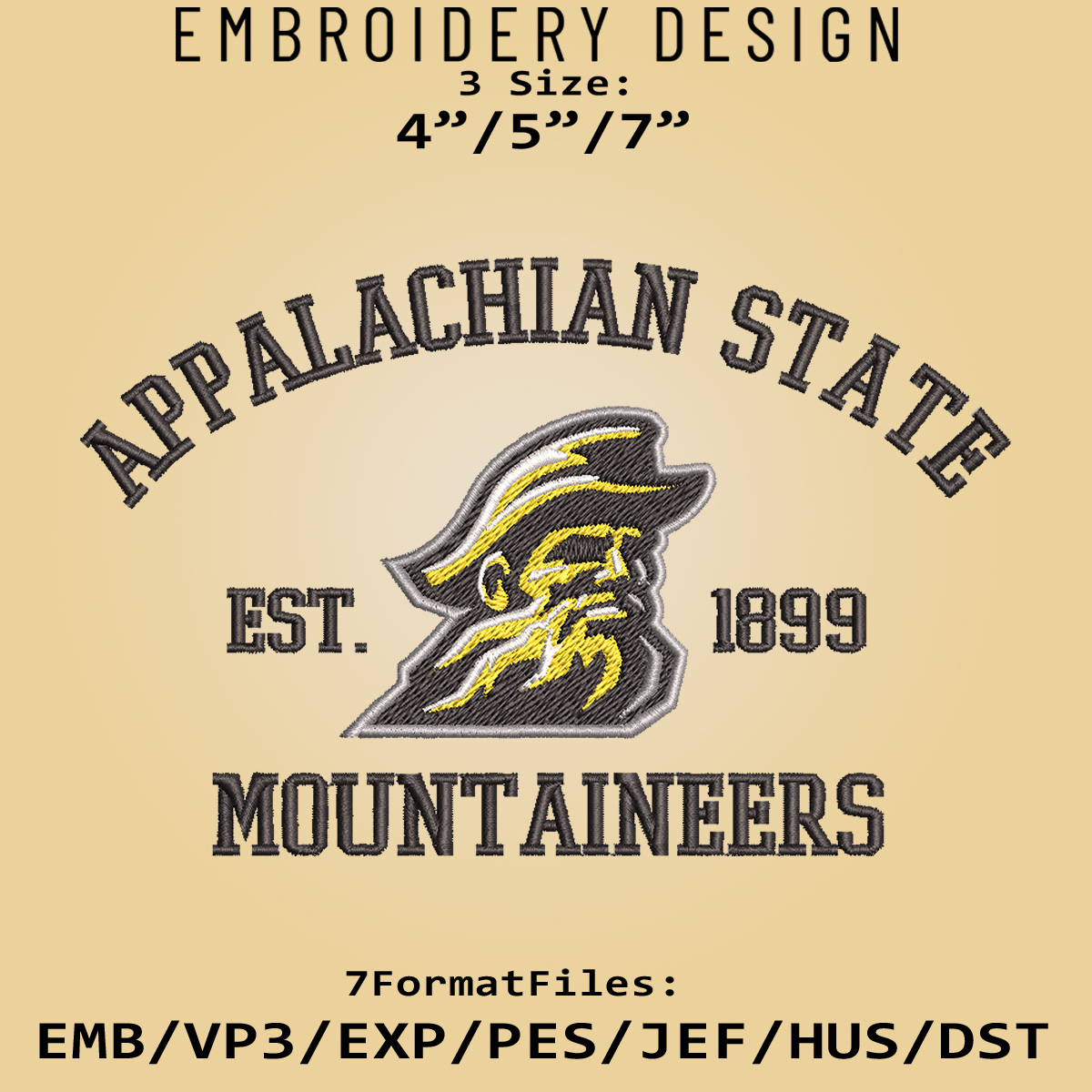 Appalachian State Mountaineers embroidery design, NCAA Logo | Inspire ...