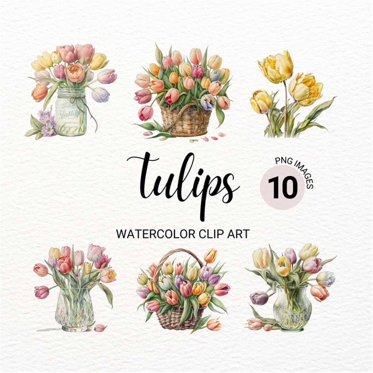 Tulip Clipart | Watercolor Tulip PNG | Floral PNG | Summer C - Inspire ...