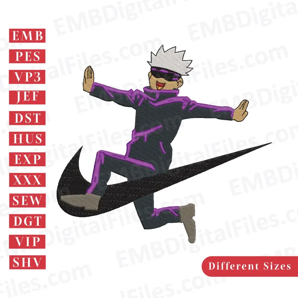 Nike Swoosh gojo satoru embroidery design | Inspire Uplift