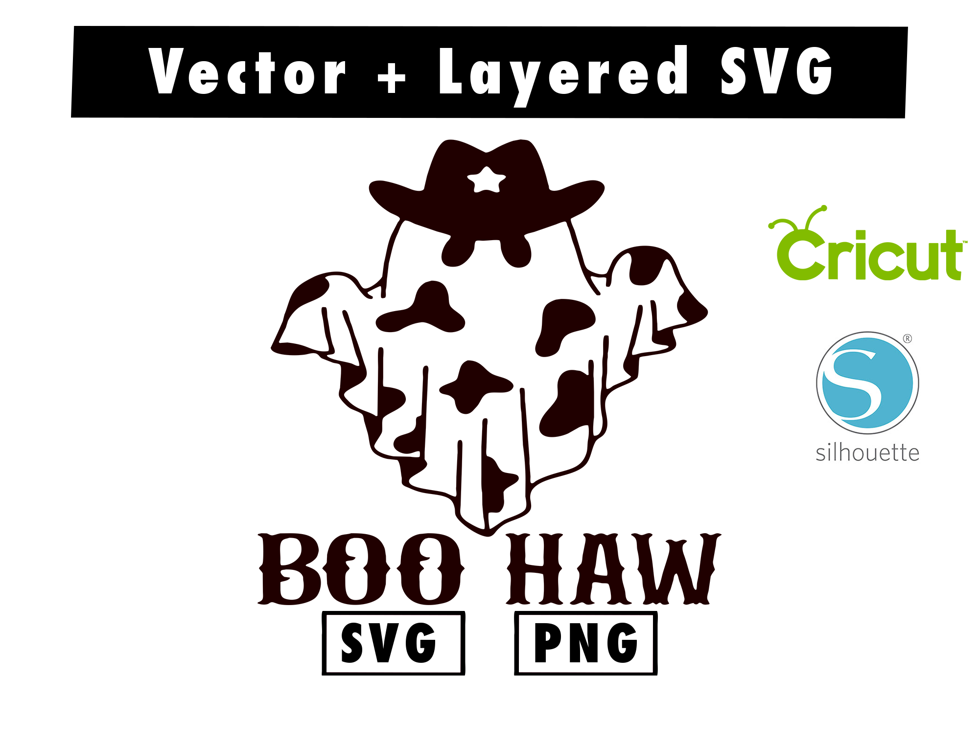 halloween boo haw svg and png files for cricut machine , ani - Inspire ...
