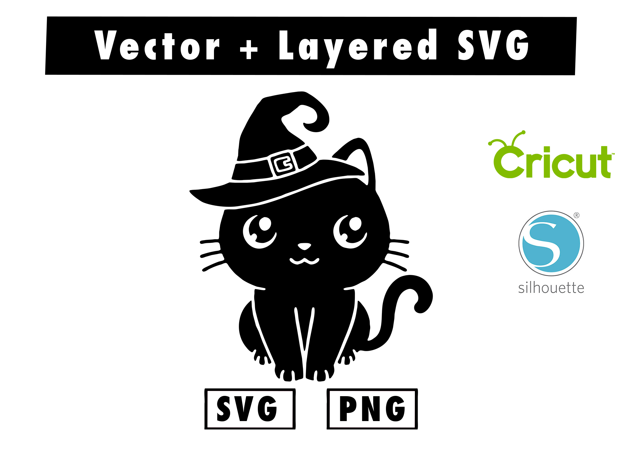 HALLOWEEN CAT svg and png files for cricut machine , anime s | Inspire ...