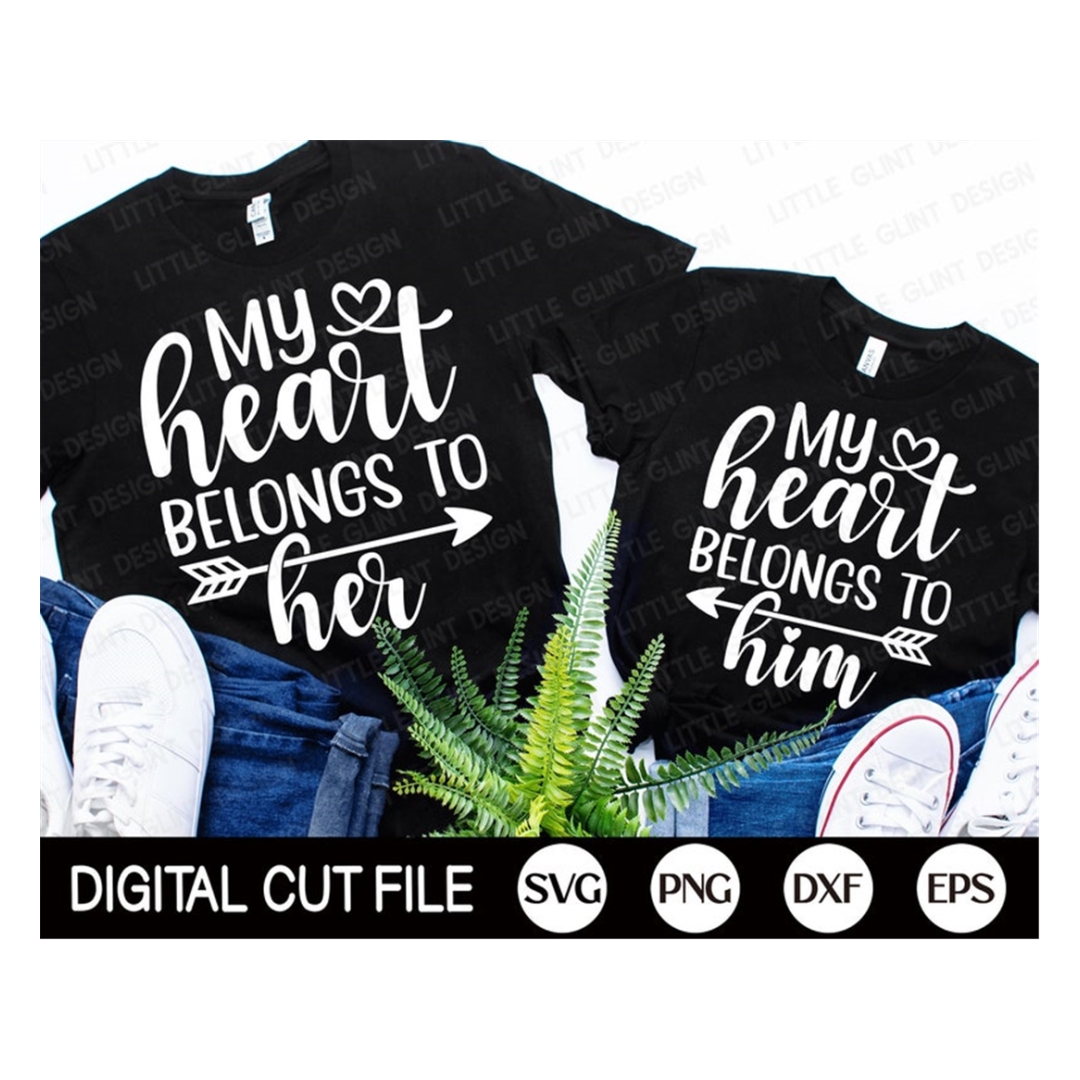 My heart belongs to her SVG, Valentine Couple SVG, Valentine | Inspire ...