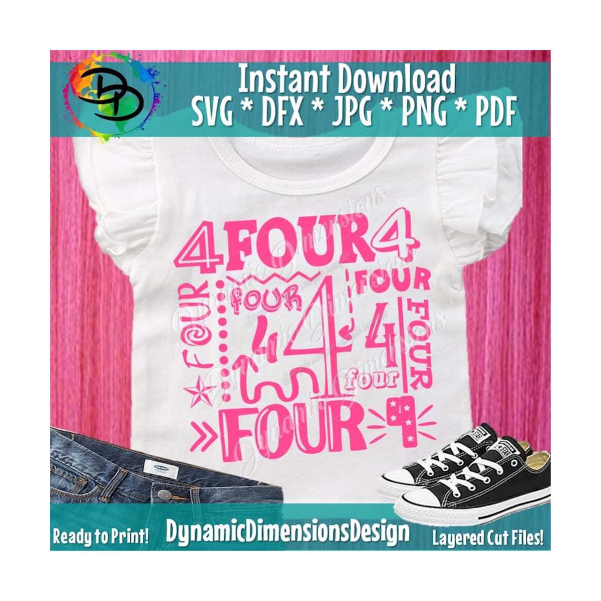 4th Birthday Collage SVG, fourth, baby svg, fourth birthday, - Inspire ...