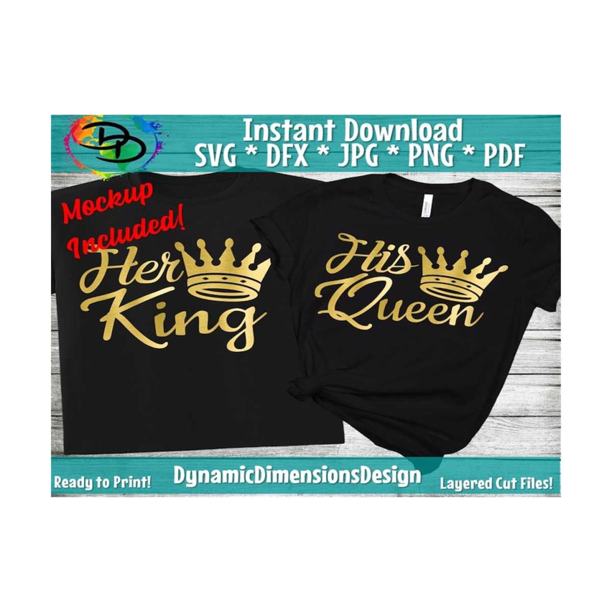 His Queen her King svg, King and Queen svg, Couple svg shirt - Inspire ...