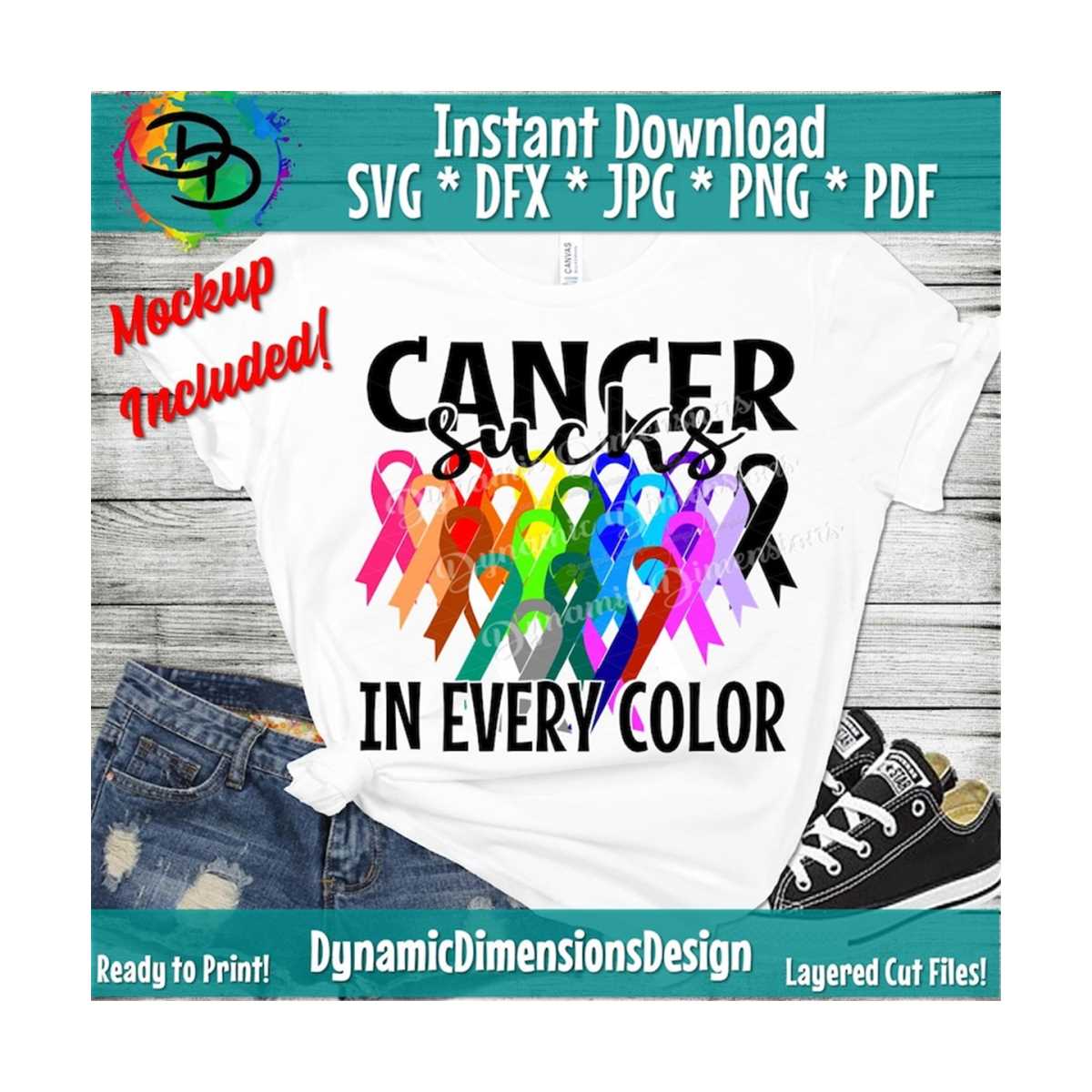 Cancer svg, Cancer awareness svg, Cancer sucks in every colo - Inspire ...