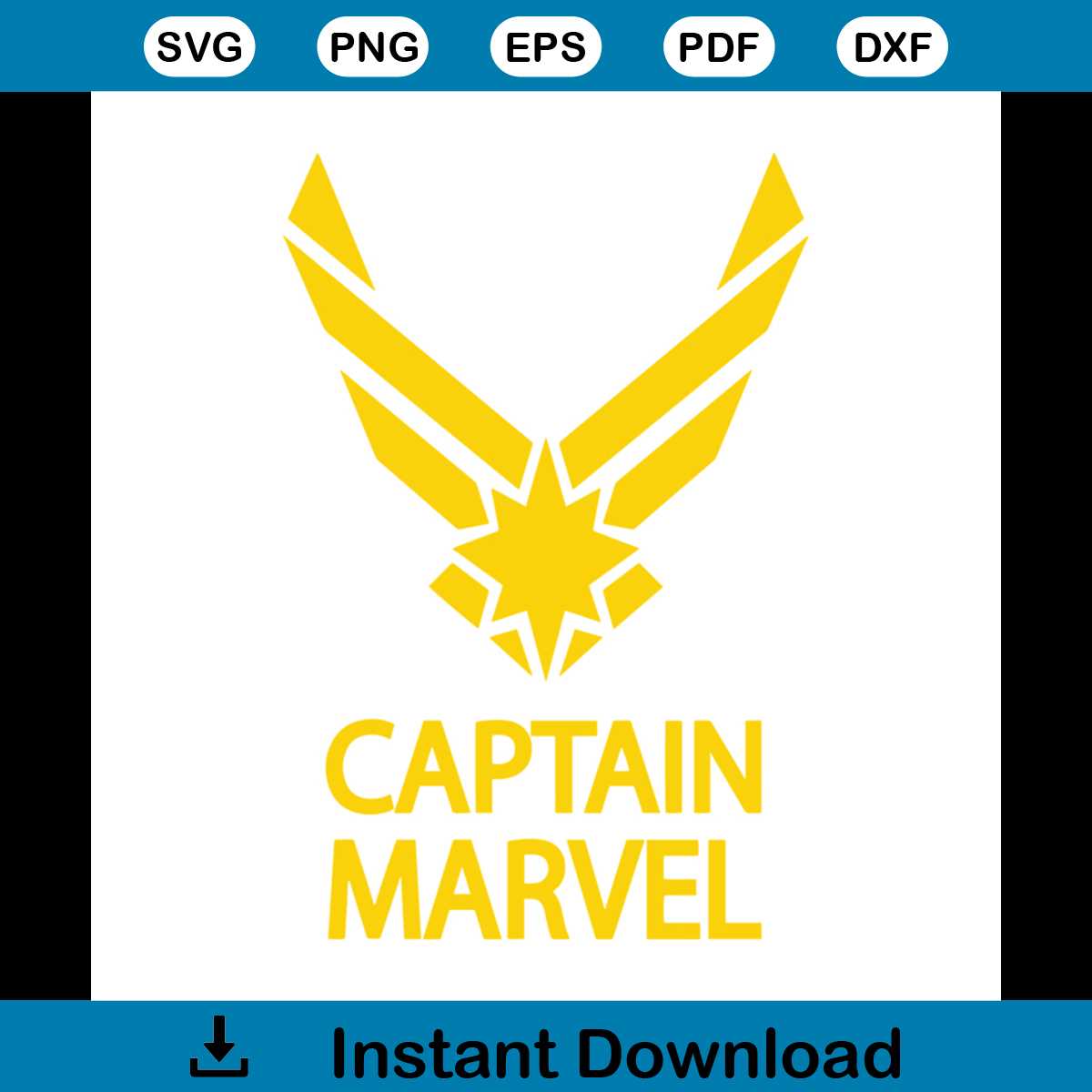 Captain Marvel, silhouette, vector svg | Inspire Uplift