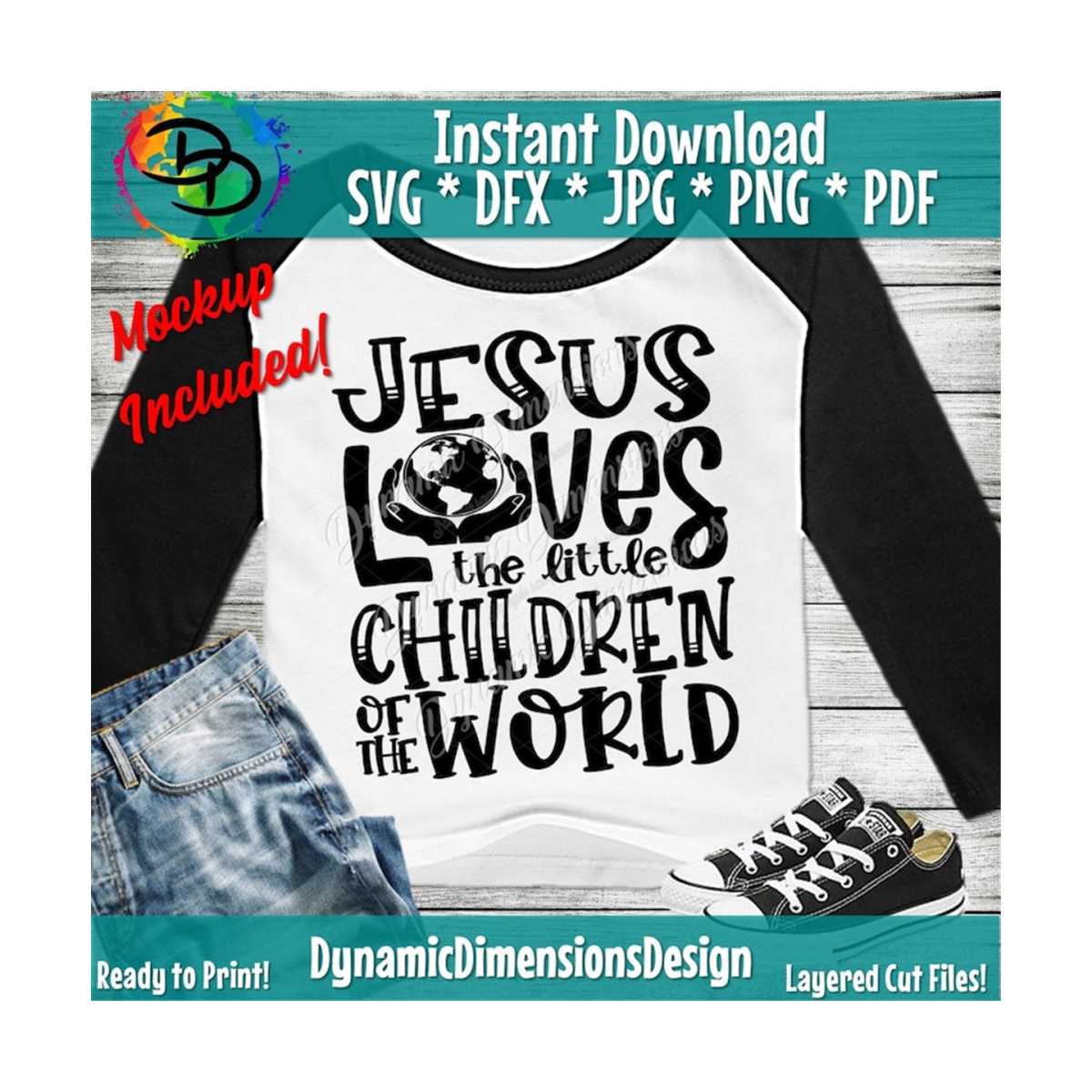 Jesus Loves the Little Children SVG, Christian Cut File, Mis - Inspire ...