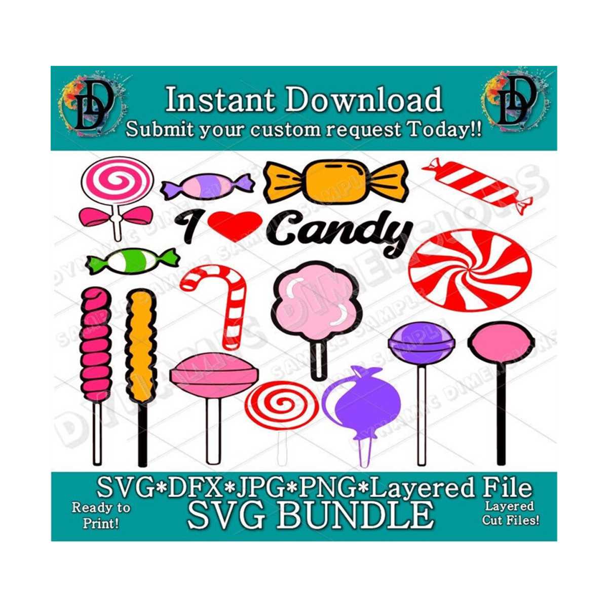 I love Candy svg Candy Svg, Candy Clipart, Sweets Svg Files, - Inspire ...