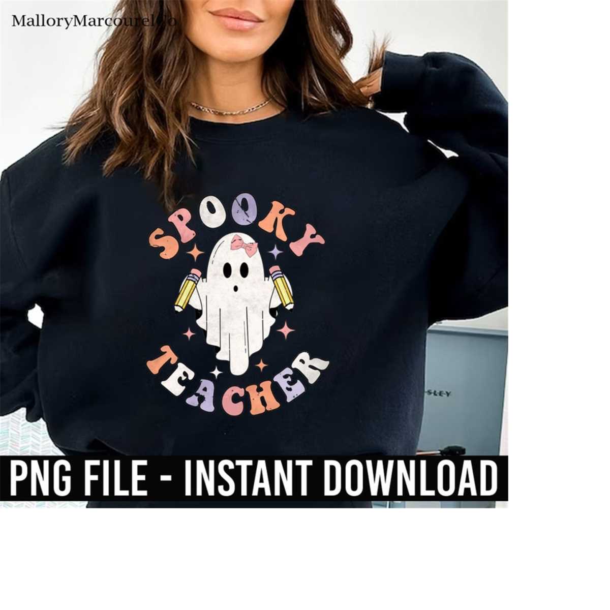 Spooky Teacher Halloween Png, Cute Ghost Png, Halloween Png, | Inspire ...