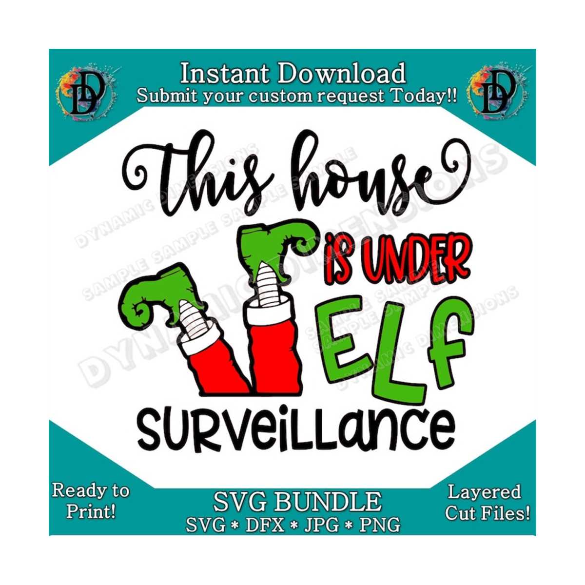 This House Is Under Elf Surveillance SVG, Christmas SVG, Elf - Inspire Uplift