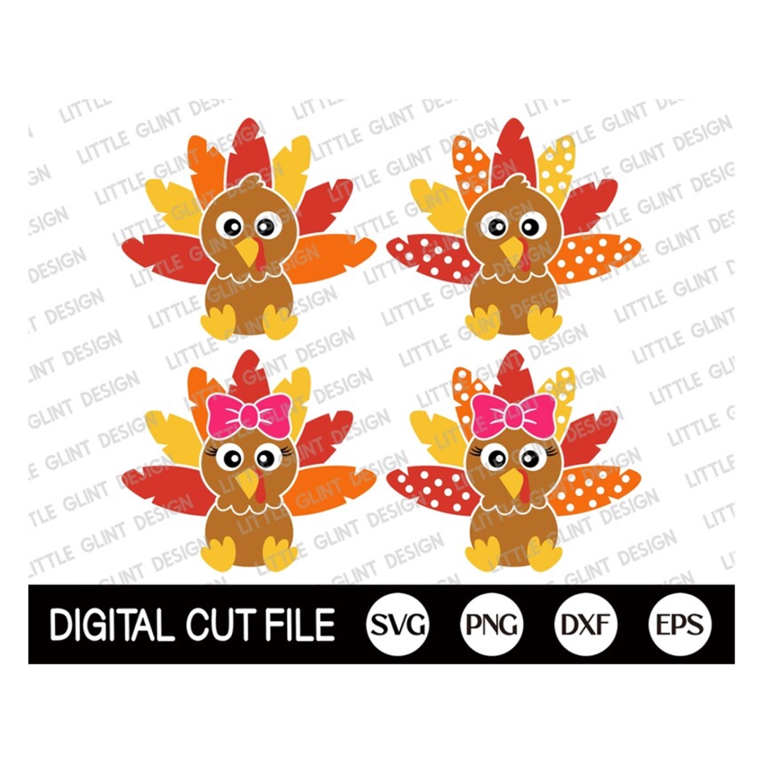 Baby Turkey Boy and Girl SVG, Monogram Svg, Thanksgiving Svg | Inspire ...