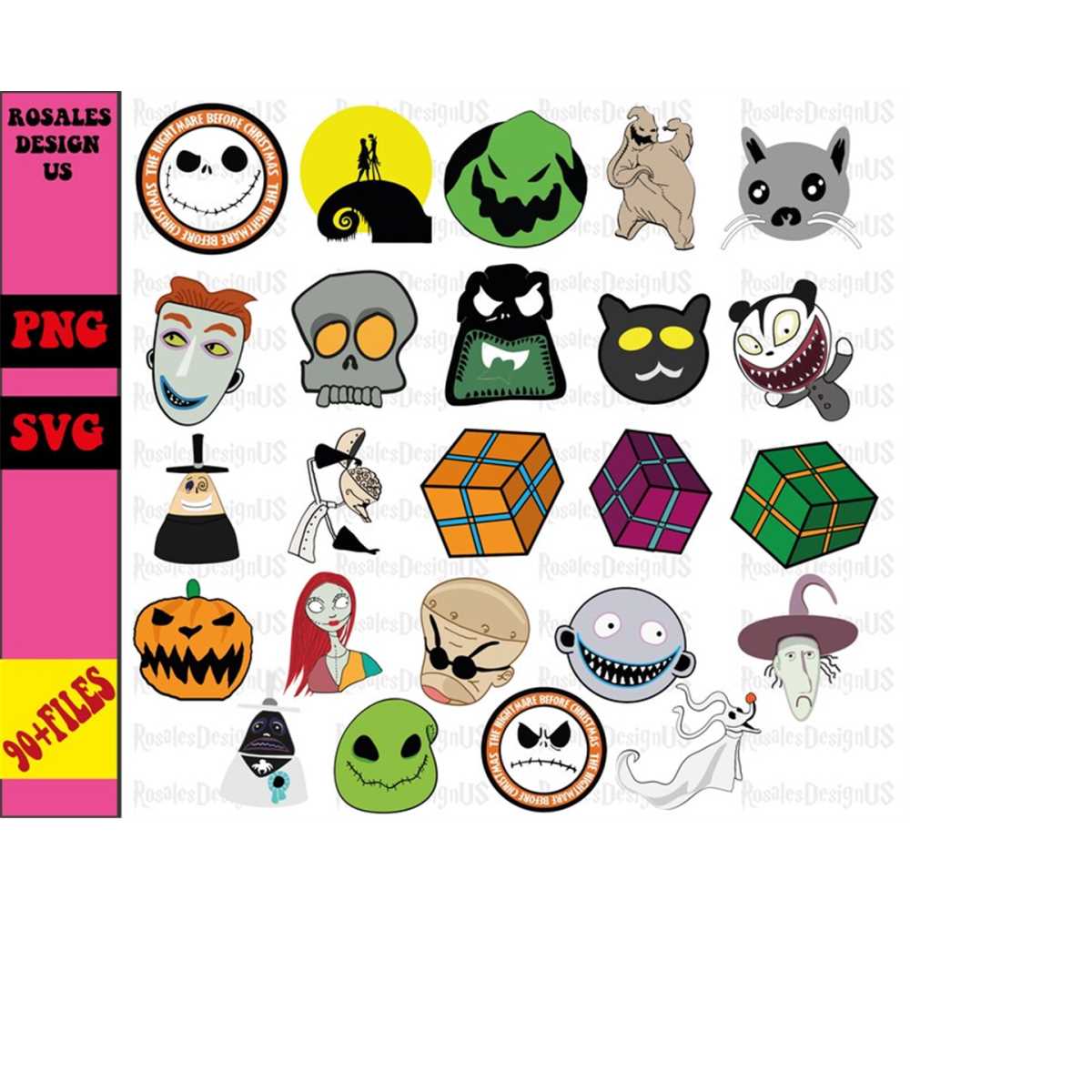 Jack Skellington Bundle 90Files Svg, Halloween svg, Horror M | Inspire ...