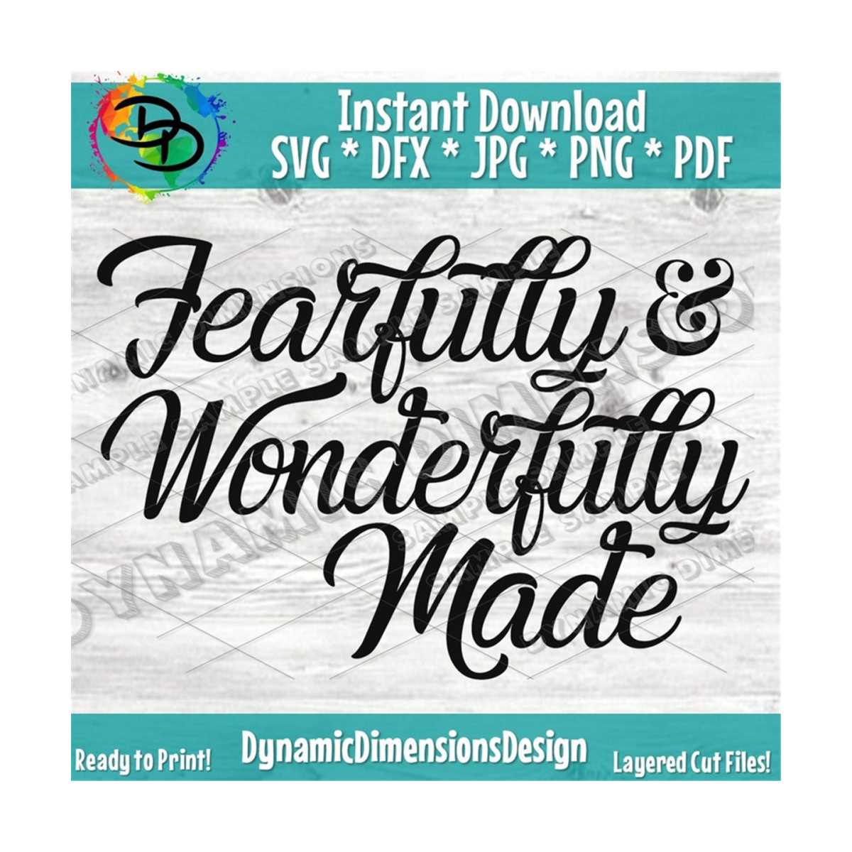 Fearfully and wonderfully made, SVG Cut File, Religious svg, - Inspire ...
