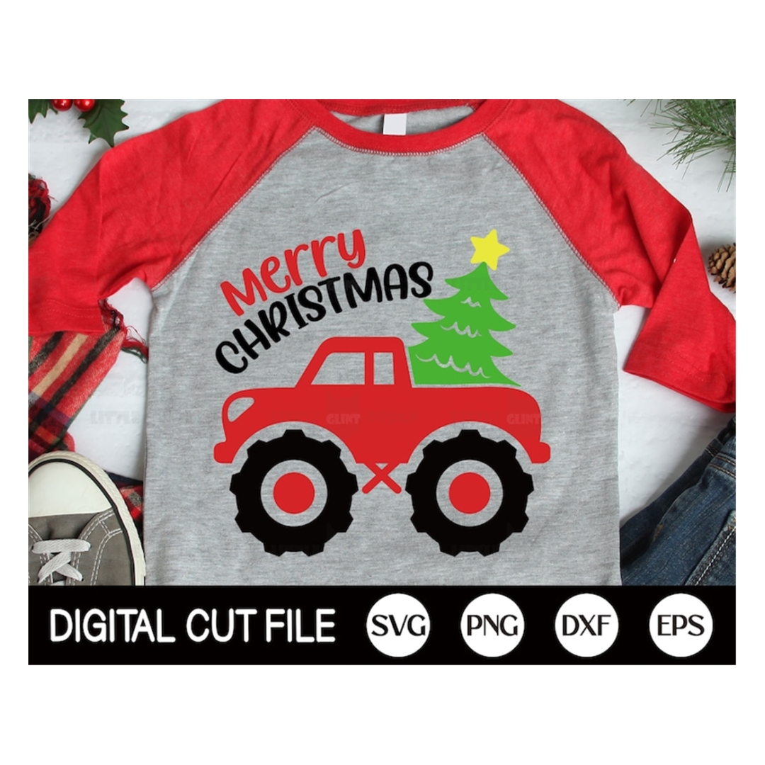Christmas Truck Svg, Monster Truck Svg, Christmas Tree, Merr | Inspire ...