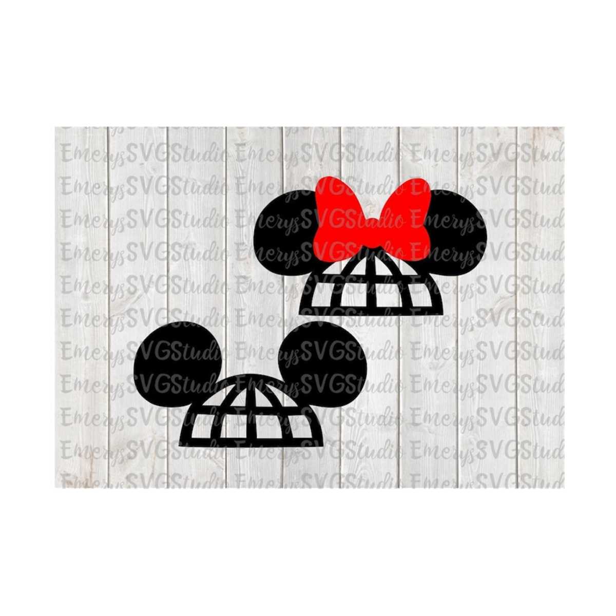 SVG DXF File for Mickey and Minnie with Epcot Hats - Inspire Uplift