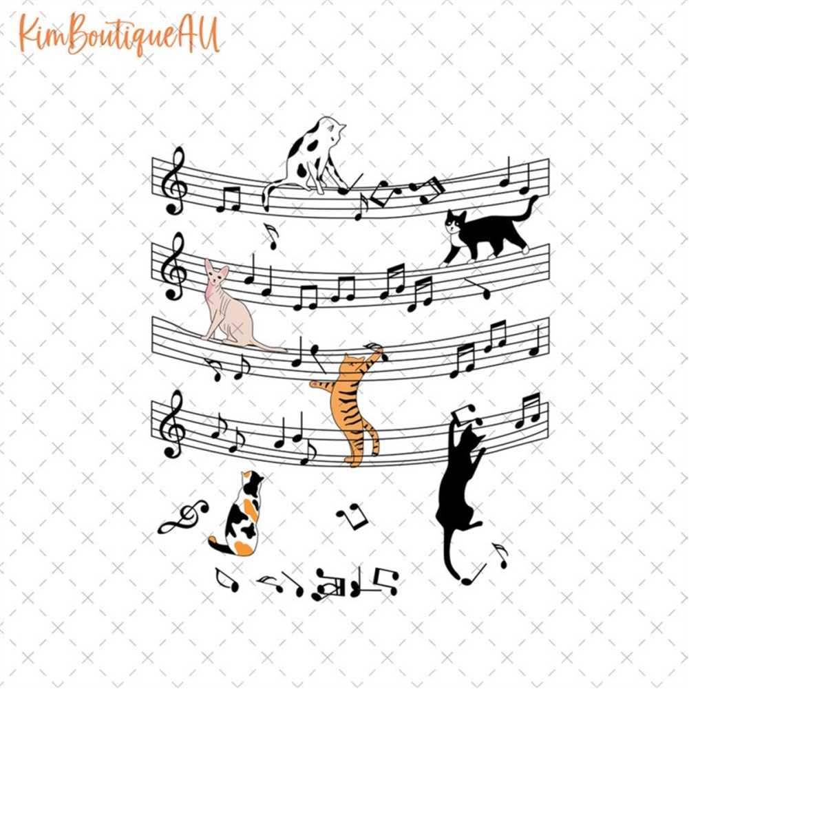 Cat Lover With Music Note Png, Cute Cat Playing Music Note C - Inspire ...