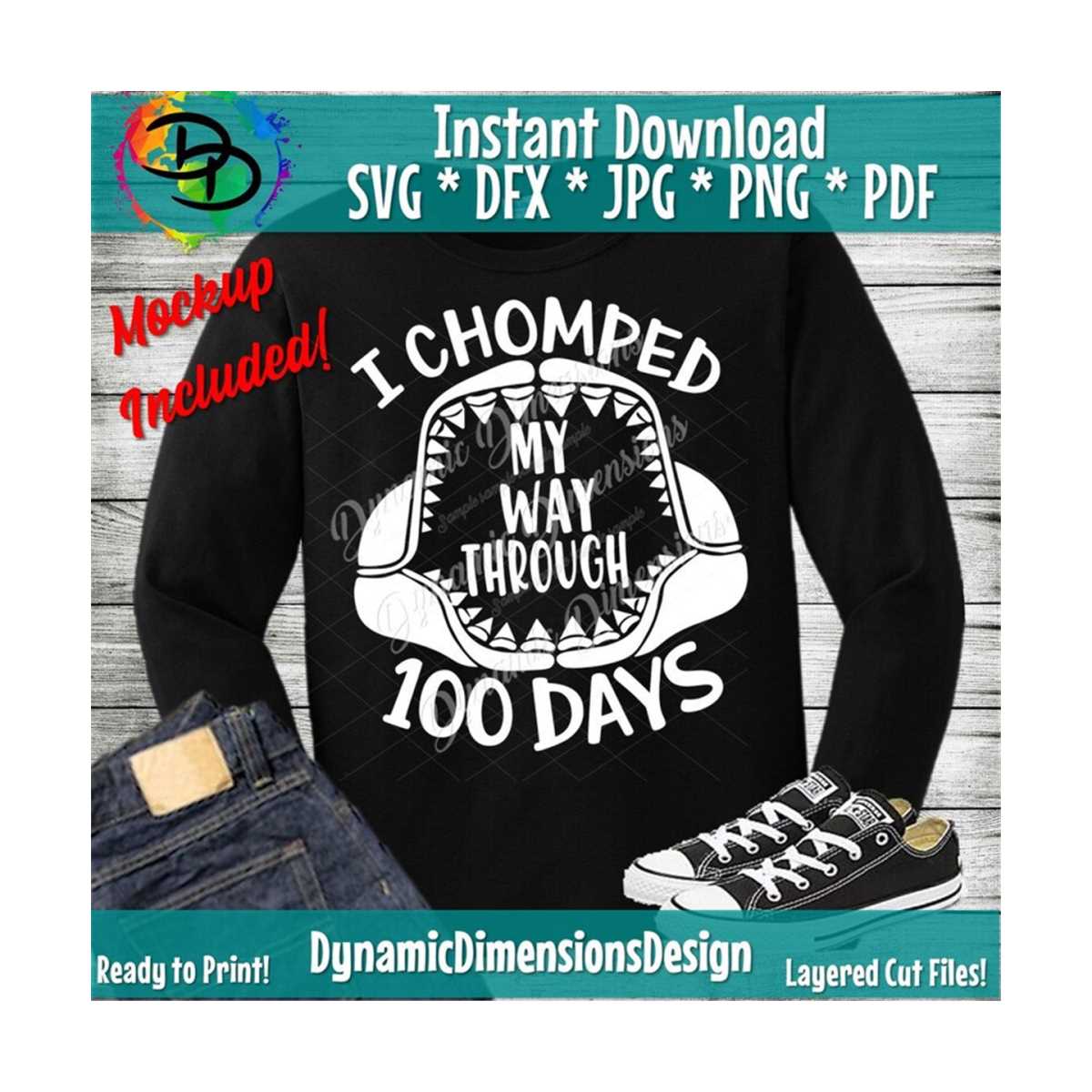 100th day of school svg, 100 days svg, shark svg, school, SV | Inspire ...