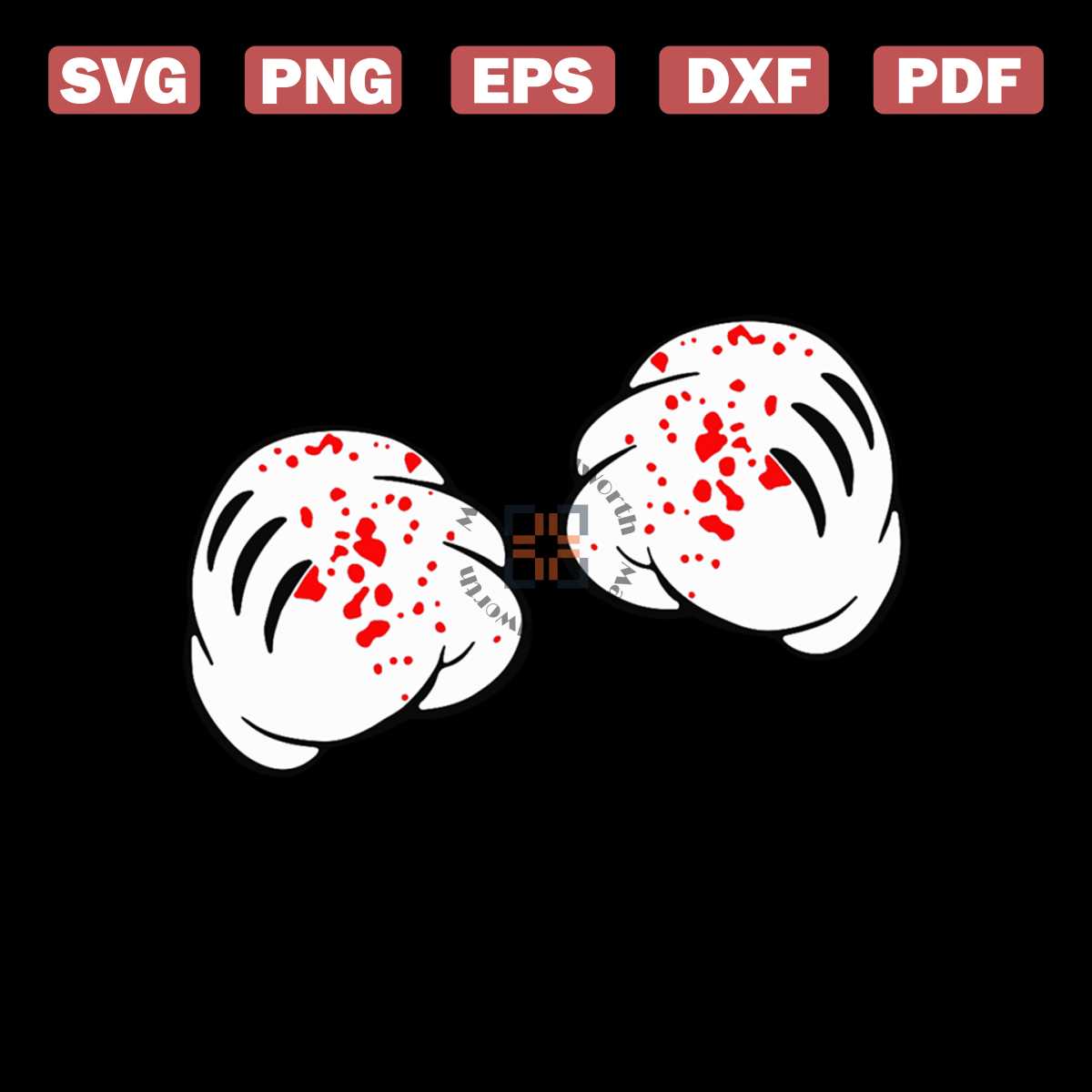 Bloody Knuckles Mickey Mouse Hand Halloween Decoration Svg | Inspire Uplift