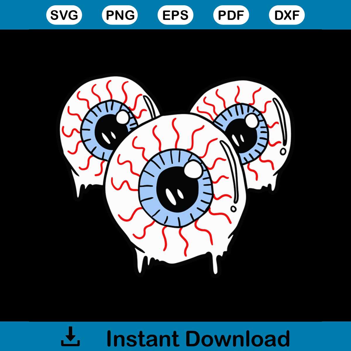 Three Mickey Mouse Eyeballs Horror Eyes Svg | Inspire Uplift