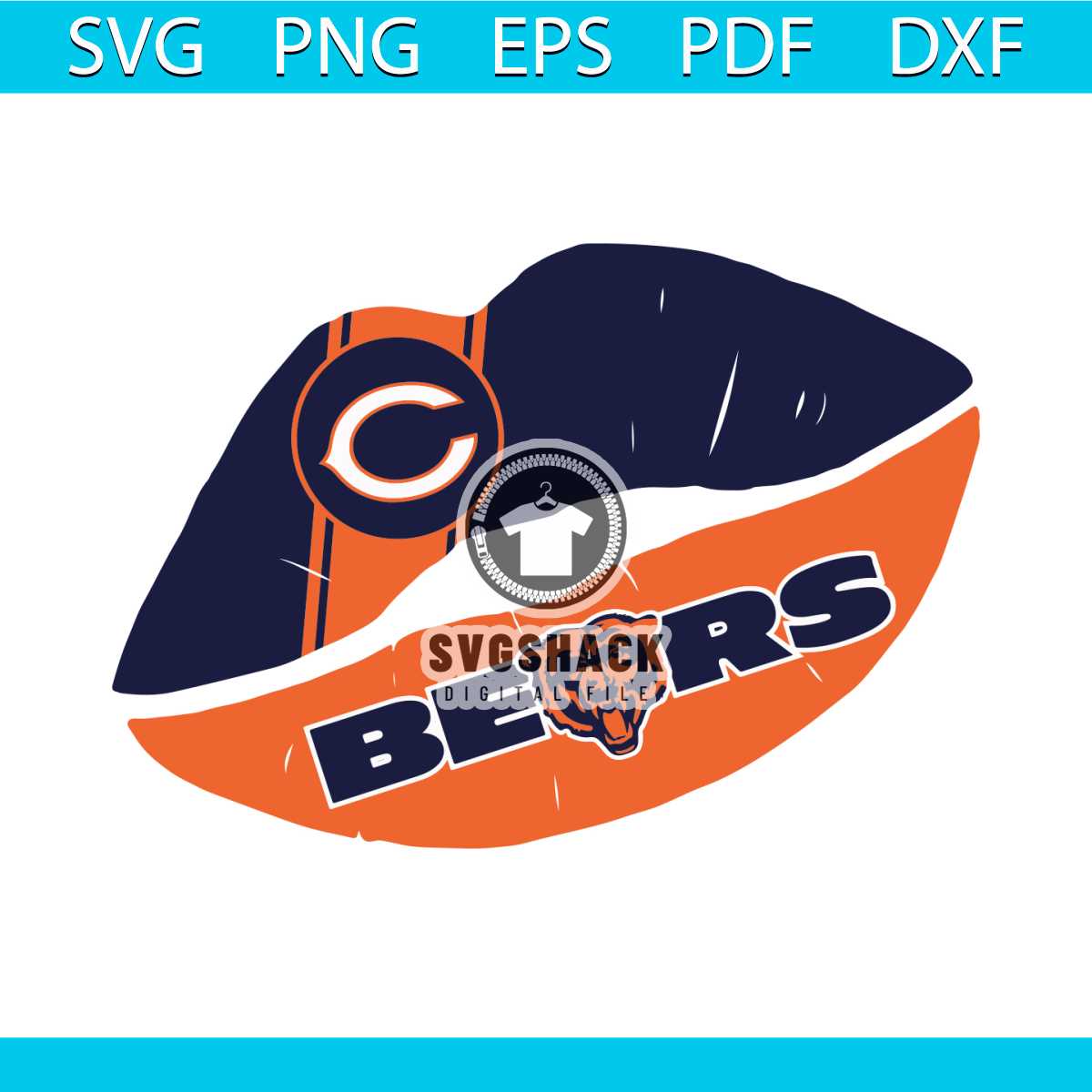 Chicago Bears Lips Svg, NFL Lips Svg, Chicago Bears Svg, Chi - Inspire ...
