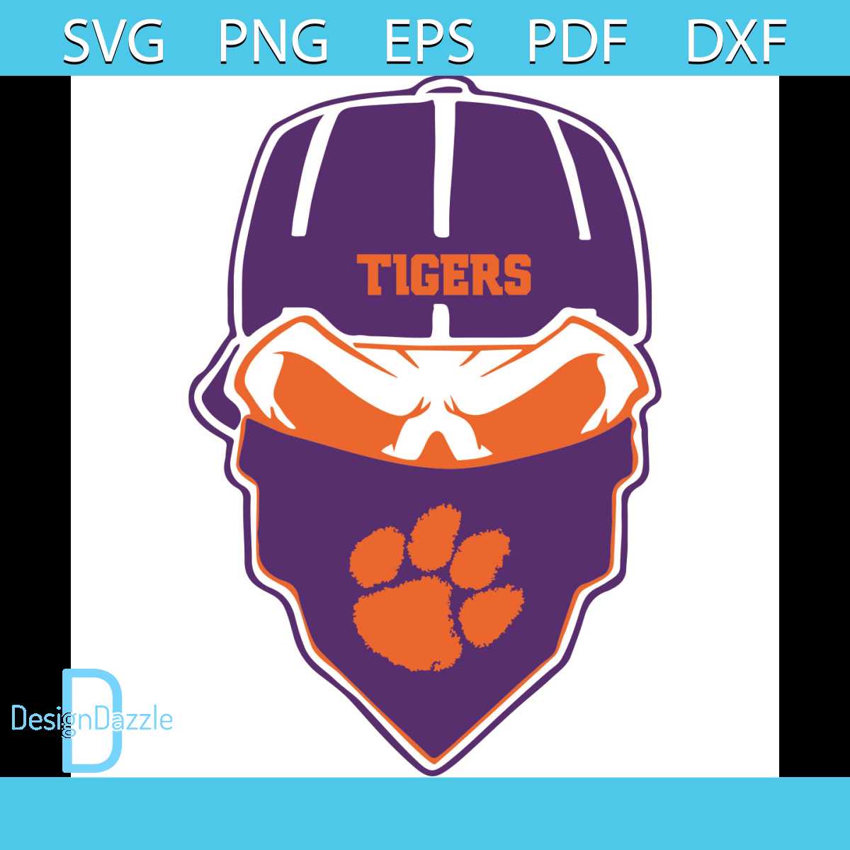 Clemson Tigers Ninja Face Svg, Sport Svg, Ninja Face Svg, Cl | Inspire ...